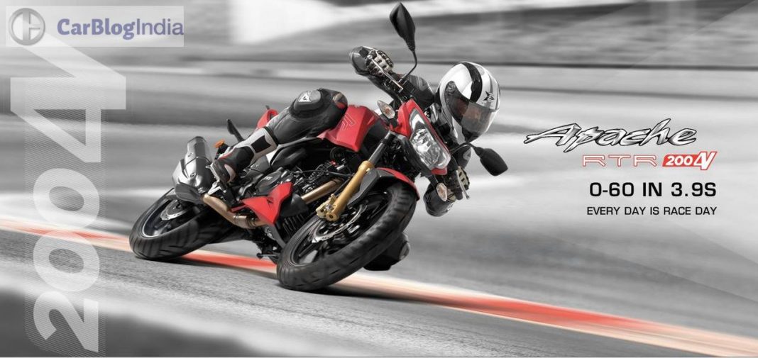 TVS Apache RTR 200 4V Launched! (Prices Start @ INR 88,990) » Car Blog ...