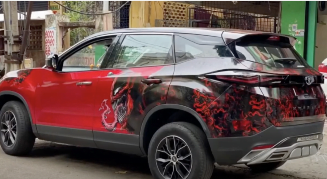 Here’s A Tata Harrier That Looks Dope With Deadpool and Venom Wrap ...