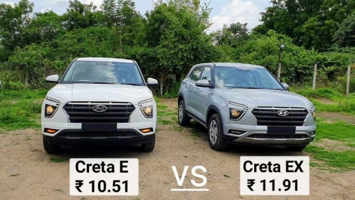 Hyundai Creta E vs EX Comparison – What Can Rs 1 Lakh Get You More ...