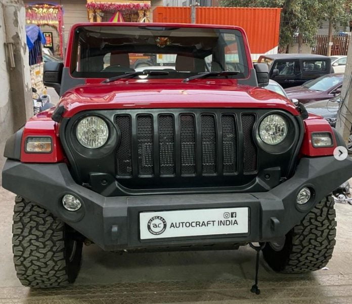 How About This Dual Tone Black-Red Mahindra Thar Modification? » Car ...