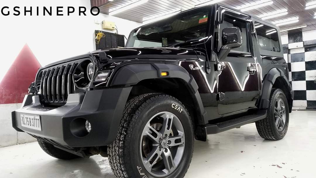 Check Out the Ultra Shiny Black Mahindra Thar With Nano-ceramic Coat ...