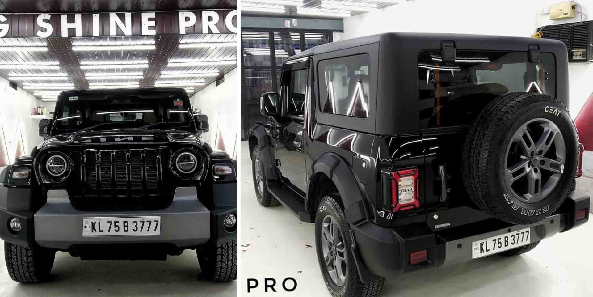 Check Out the Ultra Shiny Black Mahindra Thar With Nano-ceramic Coat ...