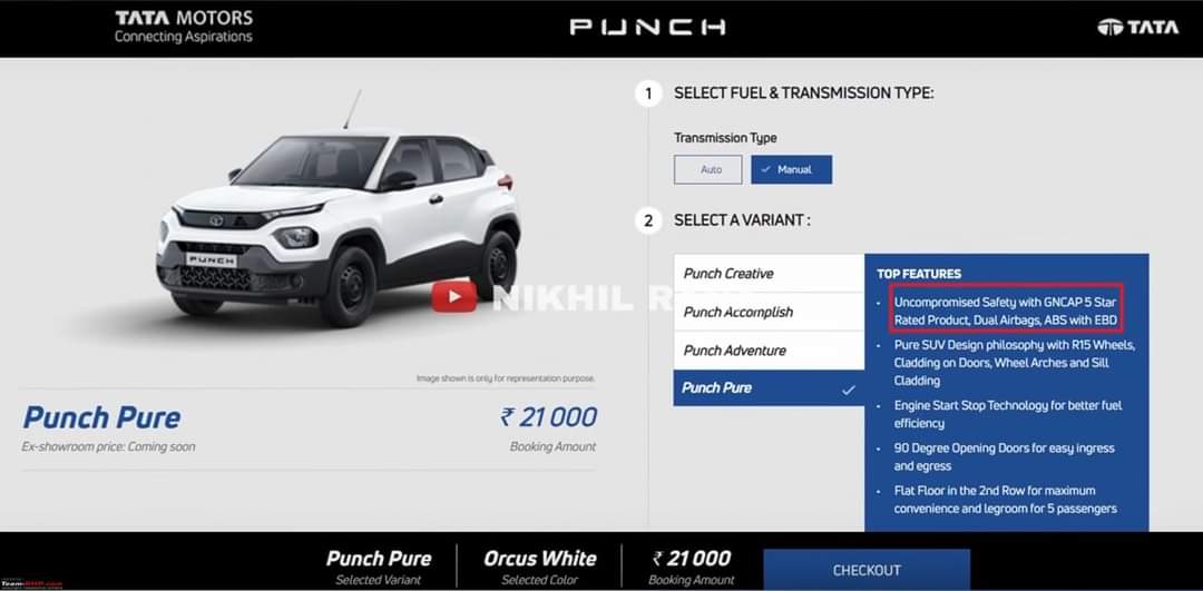 Tata Punch 5-Star NCAP Score Leaked- Much Better Than 3-Star Maruti ...