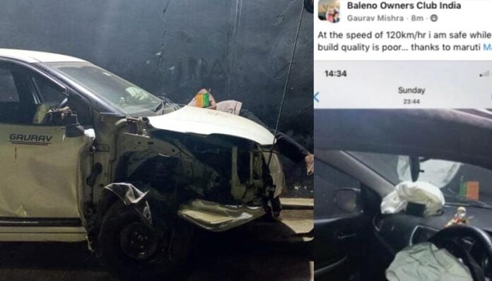 Maruti Baleno Crashes at 120 kmph, Owner Questions Criticism of Build ...