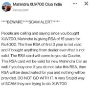 SCAM ALERT- Owners Report Mahindra XUV700 RSA Fraud » Car Blog India