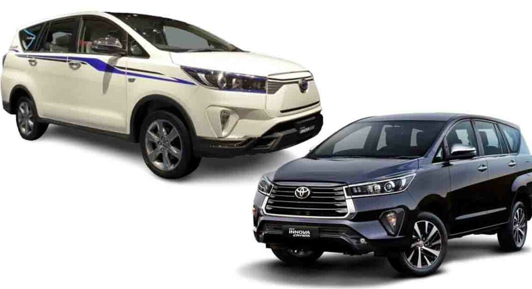 Toyota Innova Crysta EV vs Innova Diesel - Specs & Design Comparison