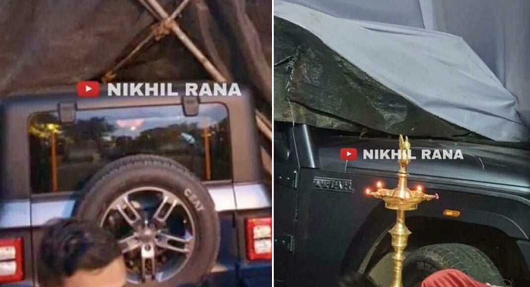 Overspeeding Mahindra Thar Crashes Into Pooja Stage on Road