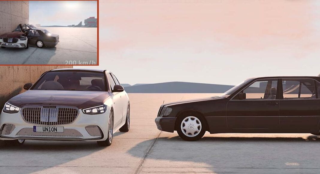 Mercedes-Benz S680 W140 Crash Tests Maybach S680 W223 at 200 km/h - VIDEO