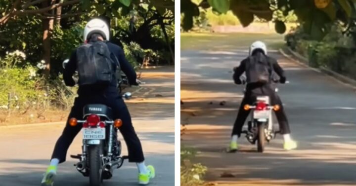 MS Dhoni Seen Struggling to Start His Yamaha RD350 » Car Blog India