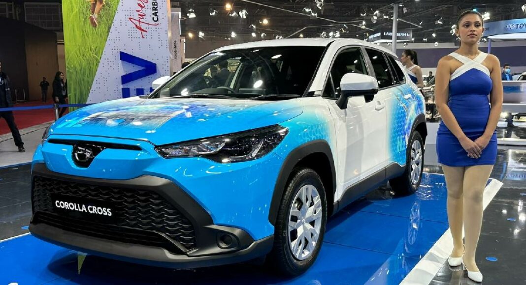 Unique Toyota Corolla Cross Hydrogen Vehicle at Auto Expo 2023