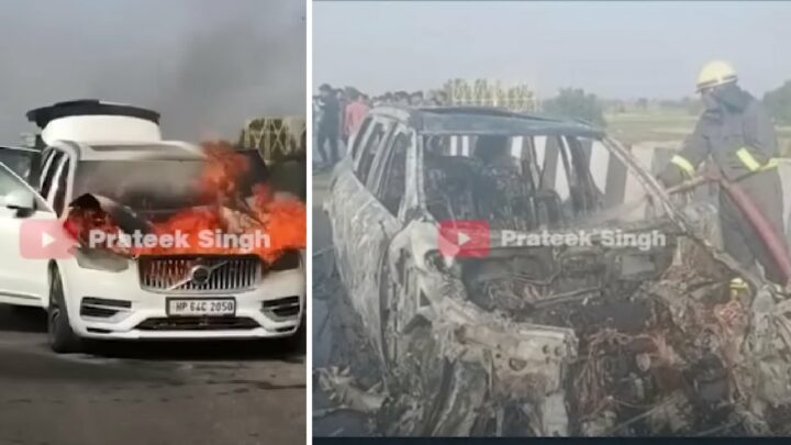 Moving Volvo XC90 SUV Catches Fire on Delhi-Meerut Highway » Car Blog India