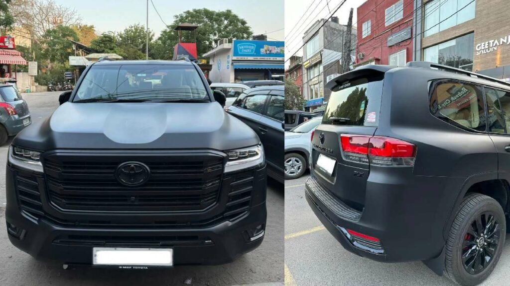 India’s First Toyota Land Cruiser LC300 with Full Matte Black Wrap ...