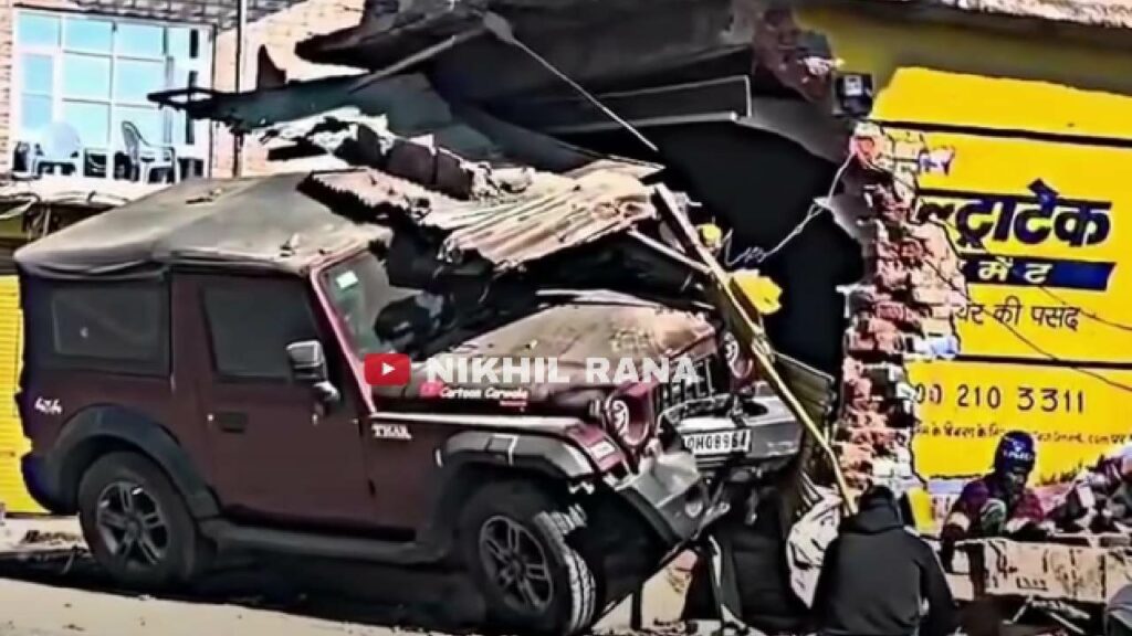 Mahindra Thar Breaks Brick Wall in High Speed Crash, No Serious ...