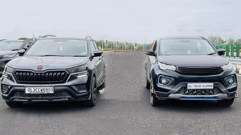 Tata Nexon EV vs Modified Skoda Kushaq Drag Race – VIDEO » Car Blog India