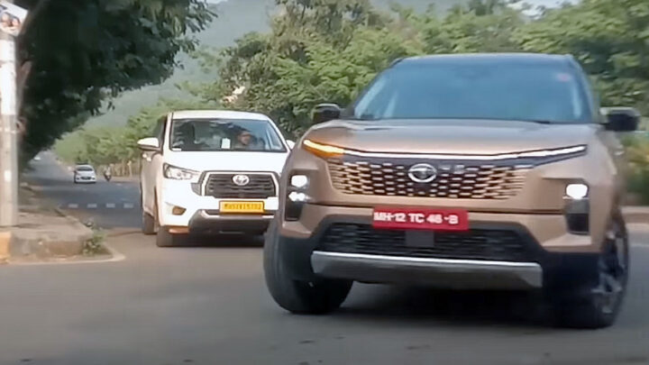 New Tata Safari Seen Near Toyota Innova Crysta, Looks Bold and Future ...