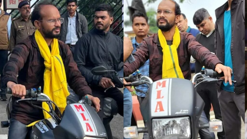 Unable to Get a Car, MLA Rides Hero Splendor to Assembly » Car Blog India