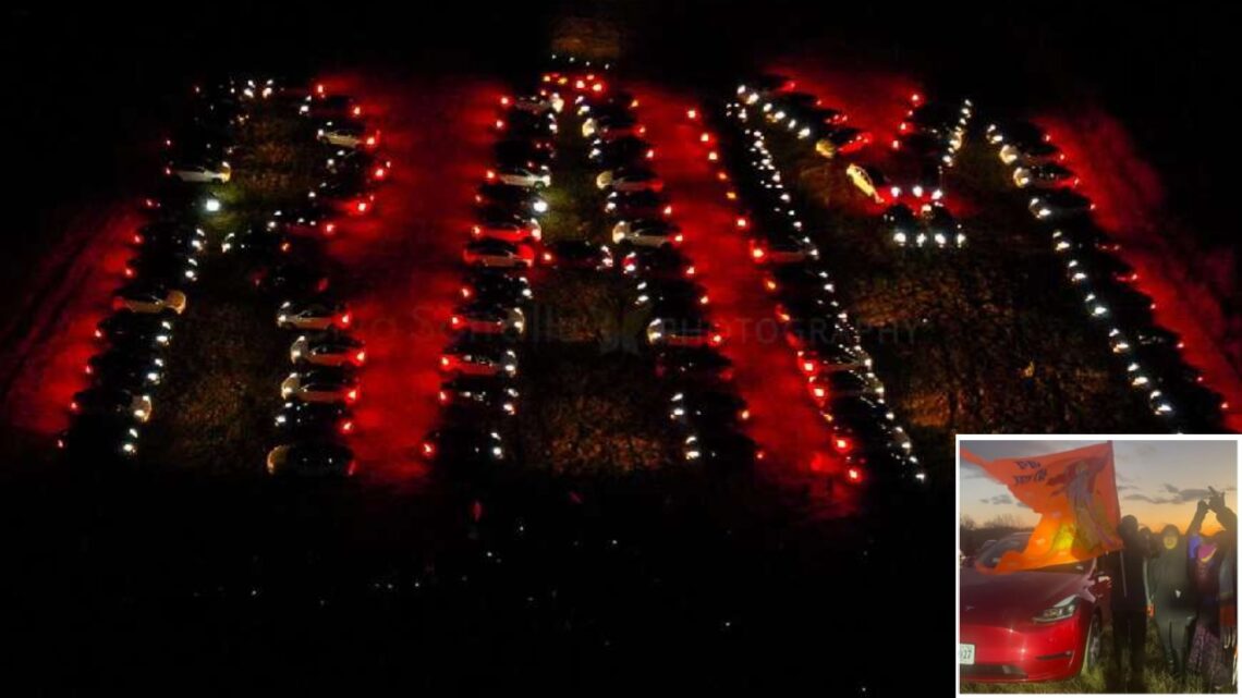 150 Tesla Cars Put Up a Light Show to Celebrate Upcoming Ram Mandir ...