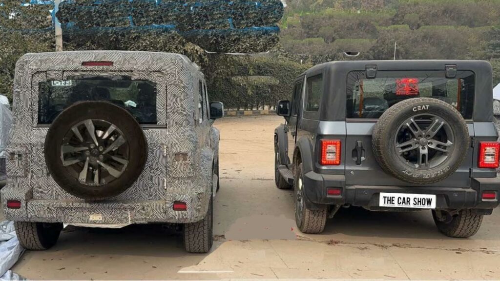 5-Door Mahindra Thar Seen Next to 3-Door Model – Street Presence ...