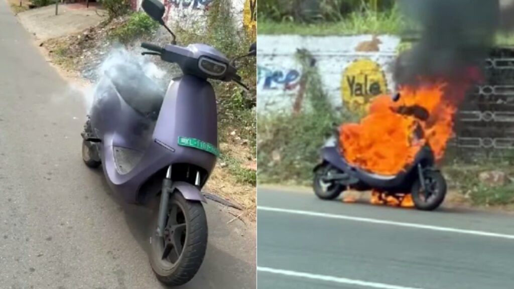 Ola S1 Air Catches Fire While on a Test Ride, Customer Shares Video ...