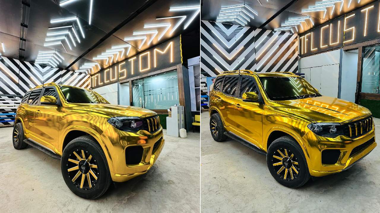 India’s First Gold Wrapped Mahindra Scorpio N – This is it