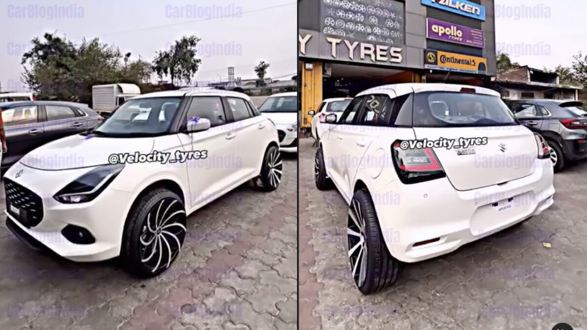 First New 2024 Maruti Swift with Aftermarket 20-inch Alloys