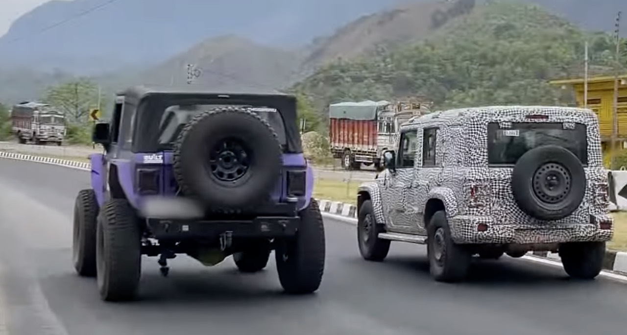 Mahindra Thar 5-door Seen Next to Lifted Thar, Looks Big