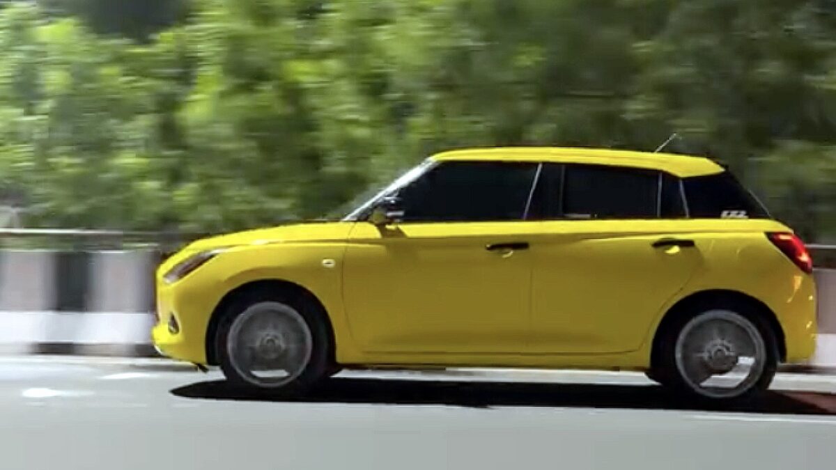 India's First New Maruti Swift with Yellow Wrap