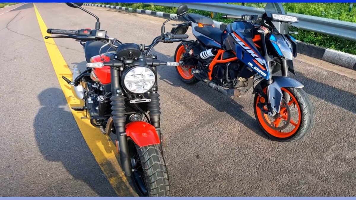 RE Guerrilla 450 vs KTM Duke 390 in Classic Drag Race