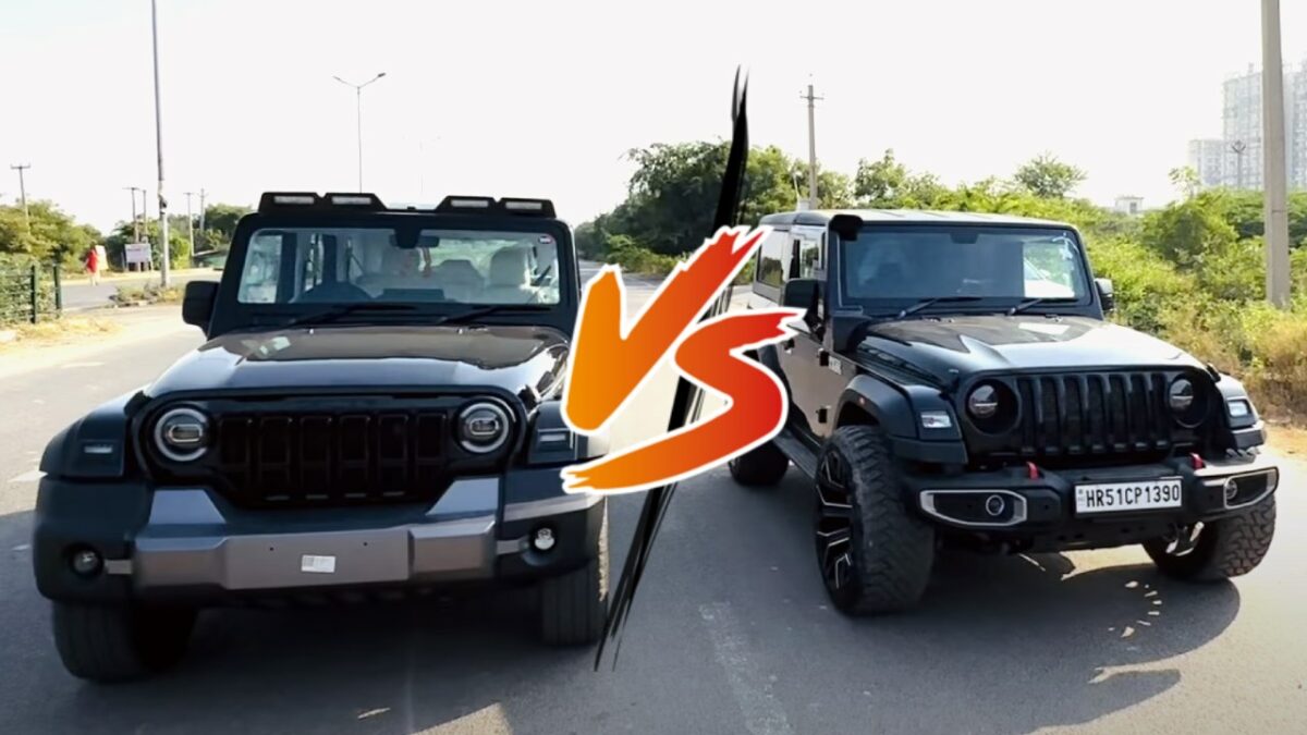 Watch Mahindra Thar vs Thar Roxx in a Classic Drag Race