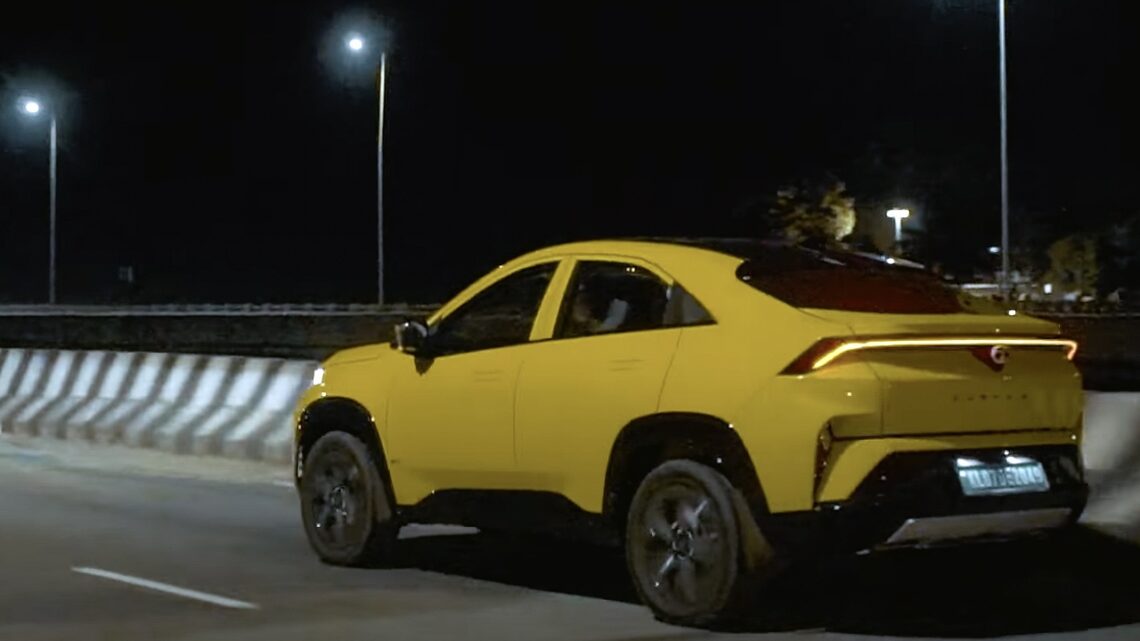 Tata Curvv EV Painted Yellow Like Lamborghini Urus