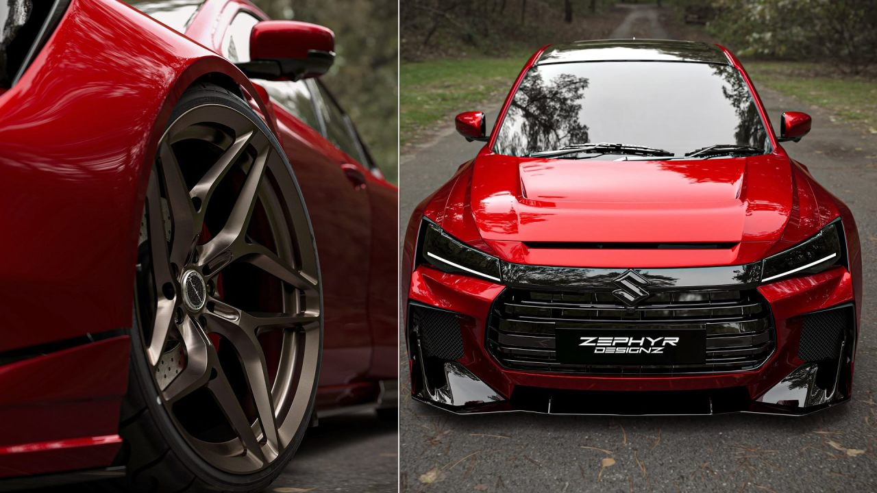 New Maruti Dzire Imagined as a Low-Slung Performance Car
