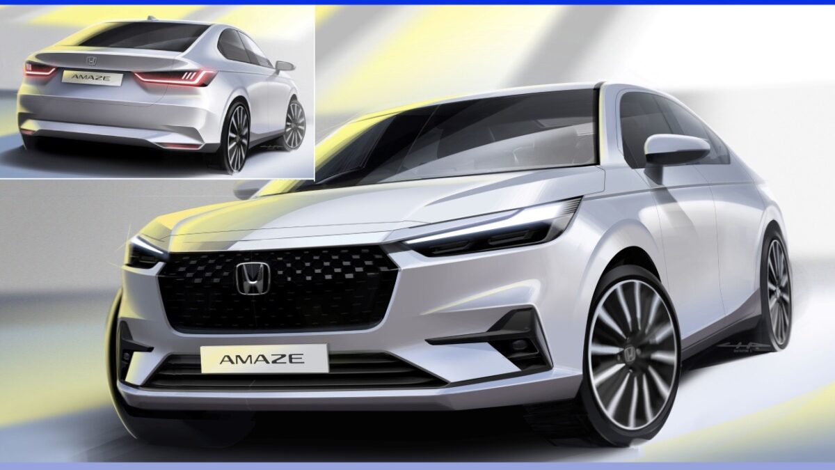 New Honda Amaze Revealed Through Design Sketches