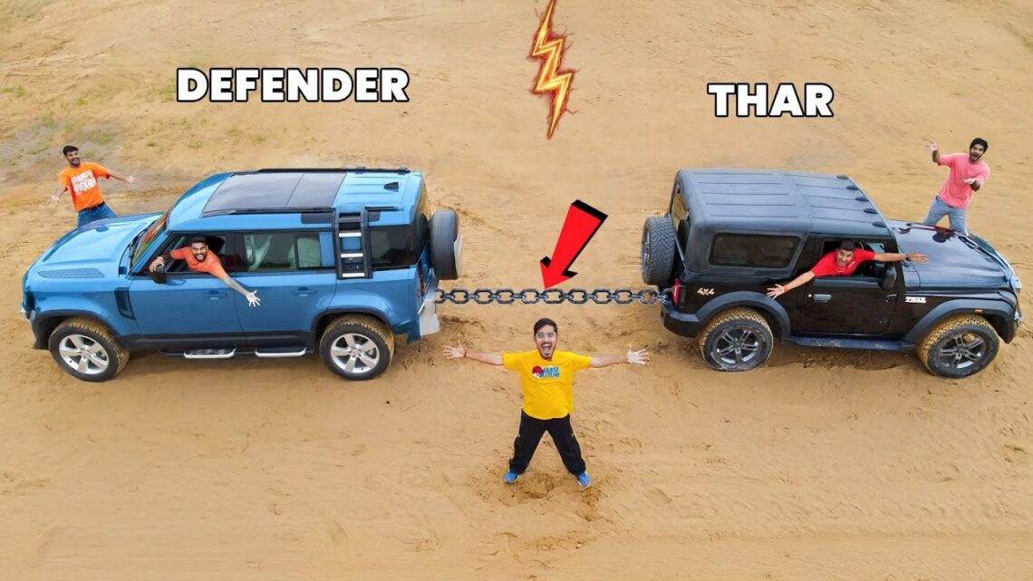 Land Rover Defender vs Mahindra Thar – Tug of War